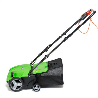 1500W Lawn Scarifier & Aerator 35L Grass Dethatch Rake Moss Remover 10m ...
