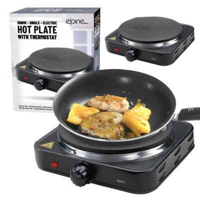 1500W Single Electric Hot Plate Thermostat Portable Kitchen Hob Cooker ...