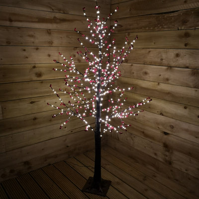 150cm 5ft Christmas Lit Black Twig Berry Tree 500 Warm White LED | DIY ...