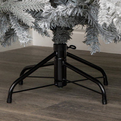 150cm 5ft Grey Frosted Grandis Fir PE or PVC Mix Hinged Festive ...