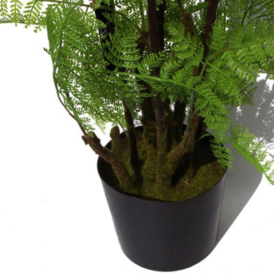 150cm Artificial Natural Moss Base Fern Foliage Plant with Gold Metal ...