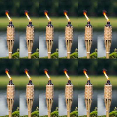 150CM BAMBOO TIKI GARDEN TORCHES (PACK 12)
