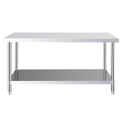 150cm Commercial Stainless Steel Kitchen Work Table Catering Food Prep ...