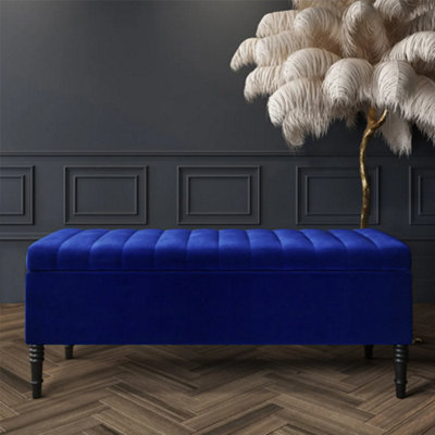 Blue velvet blanket box store