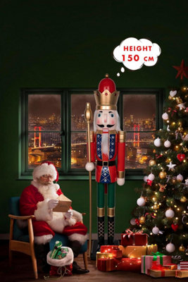150cm Wooden Nutcrackers Figures Christmas Ornament | DIY at B&Q
