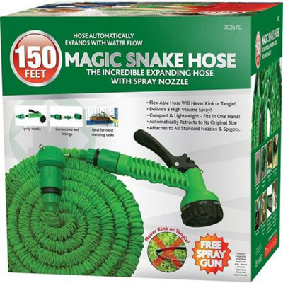 150Ft Garden Snake Hose - Expandable, Flexible Hose Pipe, Also Includes ...