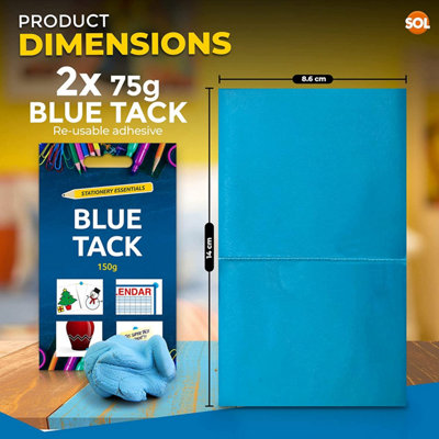 150g Blue Tack for Walls No Mark - Multipurpose Reusable Adhesive Putty ...