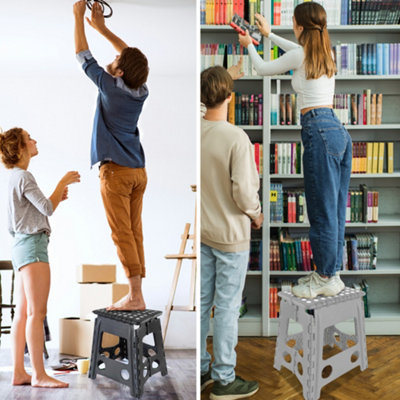 150kg Folding Handy Step Stool Storage Collapsible Multi Use Kitchen ...