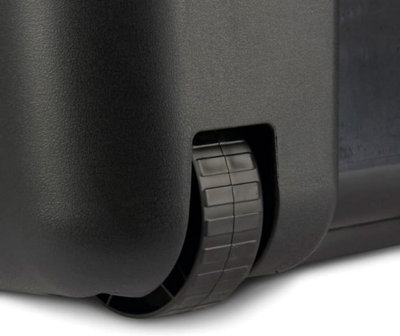 150L Heavy duty Black Plastic Nesting Wheeled Storage trunk with Lid