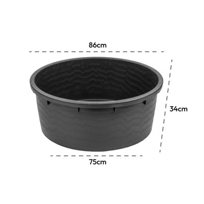 150L Pond Sump with Lid Round Bucket for Garden Water Feature Tub ...