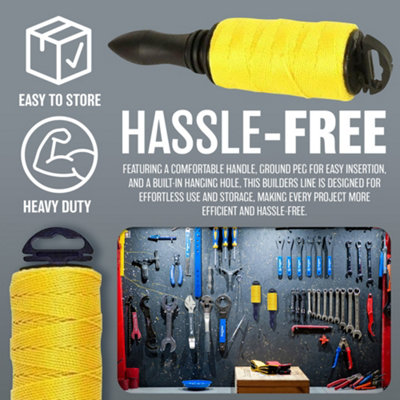 150M Builders Line Rope String Building Bricklaying Brick Handle