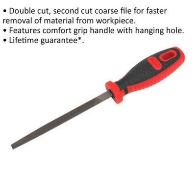 150mm 3-Square Engineers File - Double Cut - Coarse - Comfort Grip ...