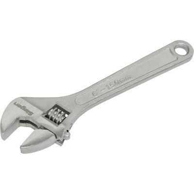 150mm Adjustable Wrench - Chrome Plated Steel - 19mm Offset Jaws ...