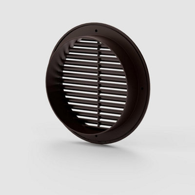 150mm Brown Round Fixed Blade Wall Vent Grille for Ducting, Fans ...