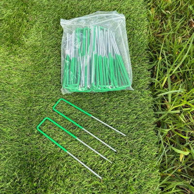 150mm Galvanized Steel Artificial Grass & Weed Fabric U-Shaped Fixing ...