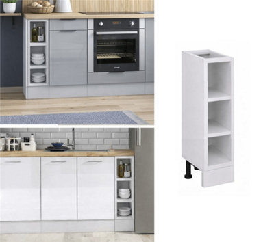 150mm Kitchen Base Unit Narrow Cabinet Slim Infill Cupboard Open Shelf ...