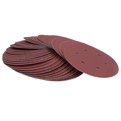 150MM MIXED GRIT HOOK AND LOOP SANDING DISCS FOR DA ORBITAL SANDERS 50PK
