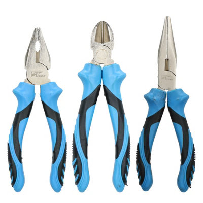 150MM PLIER SET COMBINATION STRAIGHT LONG NOSE DIAGONAL SIDE CUTTER ...