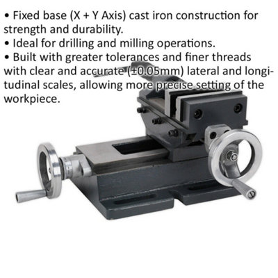 150mm Professional Cross Vice - 135mm Jaw Opening - Precision Drilling ...