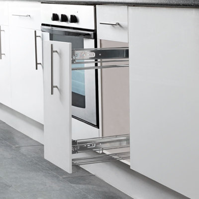 150mm Pull Out Wire Basket Kitchen Larder Base Unit Cupboard Drawer Storage