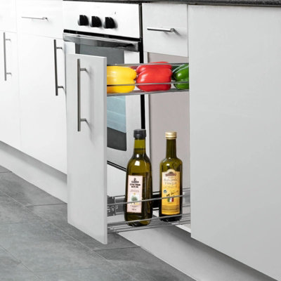 150mm Pull Out Wire Basket Kitchen Larder Base Unit Cupboard Drawer Storage