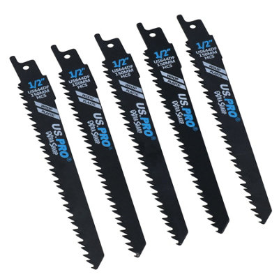 150mm Reciprocating Saw Blade 5 TPI Cutting Wood Plastic Sharp Fast Cut ...