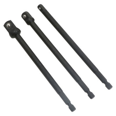 150mm Socket Adapter Adaptor Hex Extension Set Mixed Drive 1/4 3/8 + 1/ ...