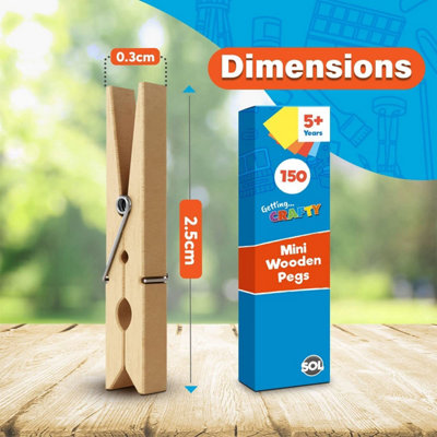 150pk Mini Wooden Pegs for Photos & Craft - Mini Pegs for Photos ...