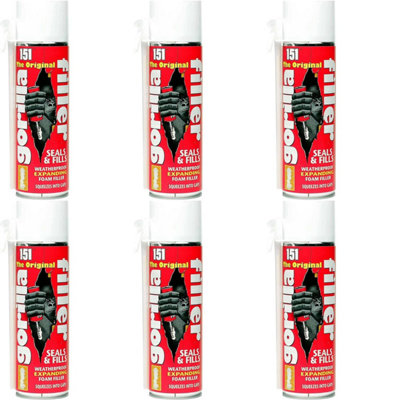 151 Gorilla Filler Expanding Foam 500ml (Pack of 6)