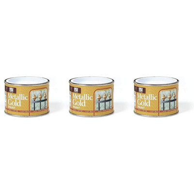 151 Metallic Gold Paint - 180ml (Pack of 3) | DIY at B&Q