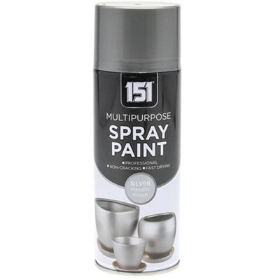 151 Paint Metallic Silver 400ml (Spray) - Pack of 2 at B&Q