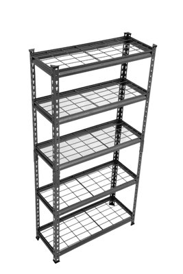152 X 75 X 30cm - Black - 5 Tier Boltless Heavy Duty Wire Shelving Unit ...