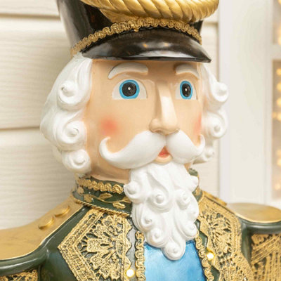 157cm Traditional LED Nutcracker Black Blue and Red