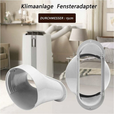 15cm Flat Mouth Air Conditioner Window Hose Adapter Plate Tube ...