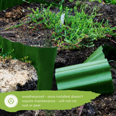 15cm x 9m Lawn Edging Roll - Flexible PVC Garden Borders for Easy ...