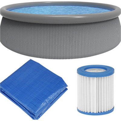 15ft Round Garden Swimming Pool with Pump and Accessories - Durable ...