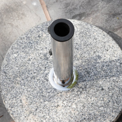 15kg Round Granite Garden Parasol or Umbrella Base Weight Stainless ...