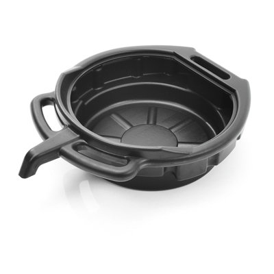 15L Black Plastic Oil Fuel Coolant Change Drain Storage Pan with Handle