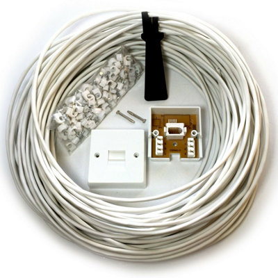 15m (49 ft) BT Extension Kit - BT Telephone Master Socket Box Line ...