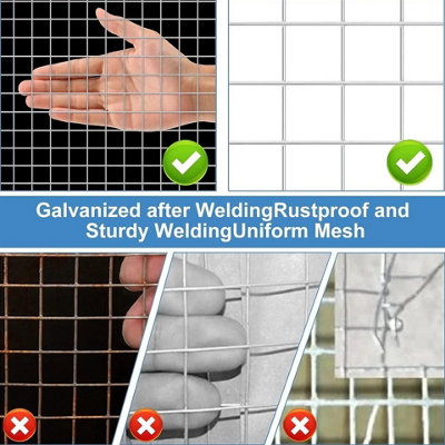 15M Galvanised Welded Wire Mesh Fence 2.5cm Grid for Chicken Coop, Pet ...