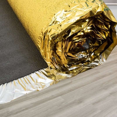 15m² Gold Foam Underlay for Laminate or Wood Flooring, 5mm Acoustic ...