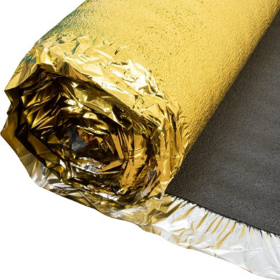 15m² Gold Foam Underlay for Laminate or Wood Flooring, 5mm Acoustic ...