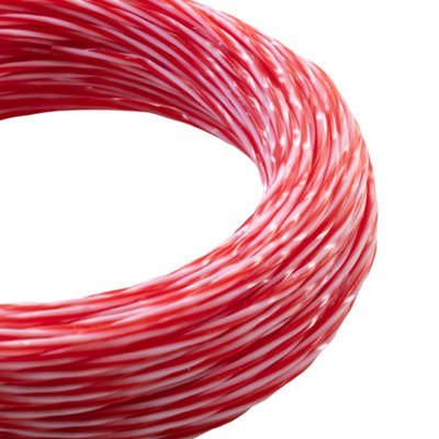 Buy 15m of strimmer/trimmer line,red/white twist line gives you more ...