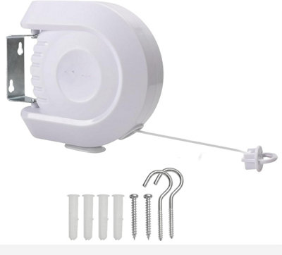 15M Retractable Washing Line Wall Mounted Heavy Duty Extendable Clothes ...