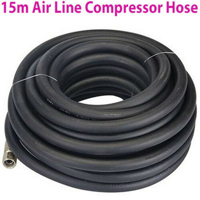15m Strong Rubber Air Compressor Line Hose/Pipe 20Bar Pressure 6mm Nuts ...
