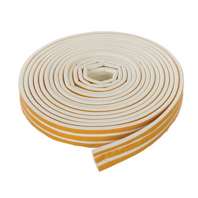 15m WHITE Self Adhesive P Profile Weather Strip Roll Seals 3 5mm Door ...