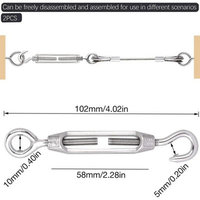 15M Wire Rope Fence Heavy Duty Cable Railing Kit 304 Stainless Steel
