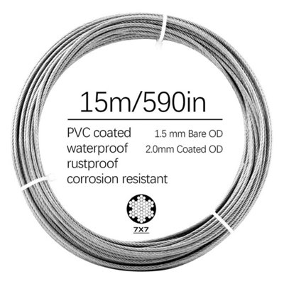 15M Wire Rope Fence Heavy Duty Cable Railing Kit 304 Stainless Steel
