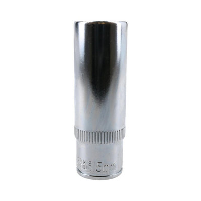 15mm 6 Point 3/8" Drive 64mm Double Deep Metric Socket Chrome Vanadium ...