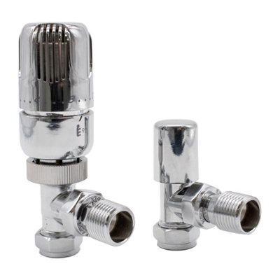 15mm Angled Chrome Westherm Classic Thermostatic Radiator Valve ...